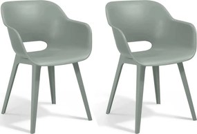 Keter Zahradní židle Akola 2 ks olivově [431495] Barva: Tmavě šedá