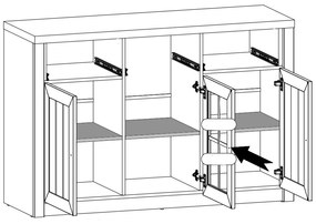 Obývací stěna PROVENCE a | 3 díly | 310 cm | andersen/lefkas
