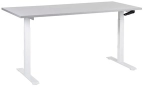 Manuálně nastavitelný psací stůl 160 x 72 cm šedý/bílý DESTINES Beliani