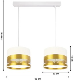 Lustr na lanku MILO 2xE27/60W/230V zlatá