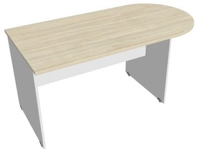 Stůl jednací oblouk 160 cm - Hobis Gate GP 1600 1 Dekor stolové desky: akát, Dekor lamino podnože: bílá