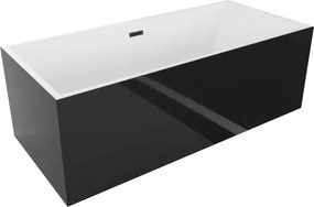 Mexen Vigo, volně stojící vana 178,5 x 80 cm, bílá-černá, černý matný přepad, 51251788075-70