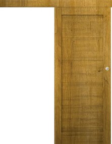 posuvné interiérové dveře na stěnu vasco doors EVORA plné, model 1 Průchozí rozměr: 70 x 197 cm, Orientace dveří: Levé dveře, Dekor: Dub riviera