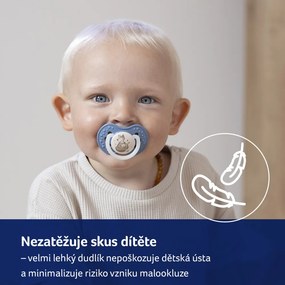 LOVI Dudlík svítící silikonový dynamický NIGHT&DAY 0-6m 2ks kluk