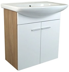 BPS-koupelny Koupelnová skříňka závěsná s keramickým umyvadlem Bella U 66