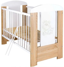 Dětská postýlka New Baby Méďa s hvězdičkou standard dub