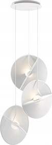 Designová závěsná lampa Maytoni Reflex, bílý kov/látka, 6 Led