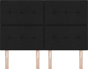 Výškově nastavitelné čelo postele s čelo Černý 144 cm textil 3337823