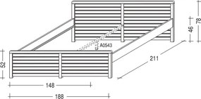 Gazel Thomas postel 140 smrk přírodní