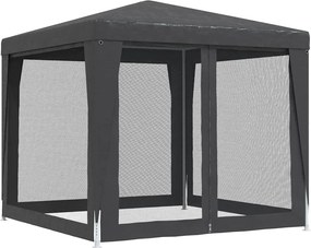 Party stan se 4 síťovanými bočnicemi antracitový 2,5x2,5 m HDPE 319224