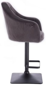 LuxuryForm Barová židle ANDORA VELUR na černé podstavě - šedá