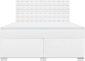 Box spring postel s matrací bílá 180x200 cm umělá kůže 3293033
