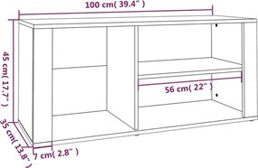 vidaXL Botník 100x35x45 cm kompozitní dřevo [816924] Barva: hnědý dub