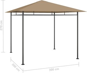 Altán 3 x 3 x 2,7 m taupe 180 g/m² 313919