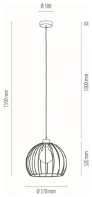 Závěsné svítidlo COOP, 1xMax.60W, černé kovové stínítko, B