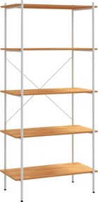 Policový regál s 5 policemi bílý a dub 80 x 40 x 163 cm 336350