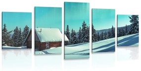 5-dílný obraz pohádková zimní krajina Varianta: 100x50
