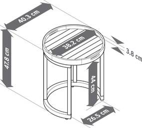 Tchibo - Zahradní odkládací stolky s odnímatelnými podnosy - barva: černá