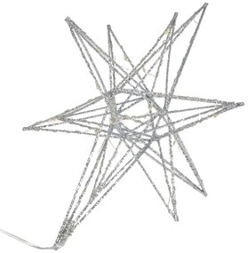 OnaDnes -20% Malá stříbrná vánoční světelná dekorace ve tvaru hvězdy Kave Home Nicoletta