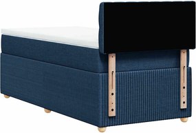 Box spring postel s matrací modrá 90x200 cm textil 3287352