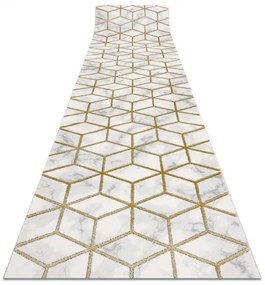 Běhoun EMERALD 1014 Luxusní geometrický 3D krémový zlatý Šíře: 120 cm