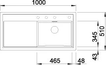 Granitový dřez Blanco ZENAR XL 6 S InFino muškát dřez vpravo + skleněná krájecí deska černá, misky a excentr 523952