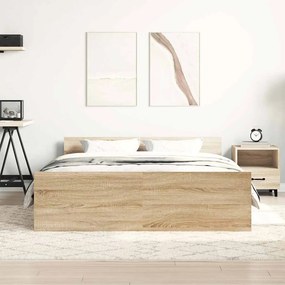 Rám postele s hlavovým a nožním čelem dub sonoma 140 x 200 cm 3203749