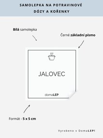 Samolepka na kořenky JALOVEC bílá 5 × 5 cm základní písmo