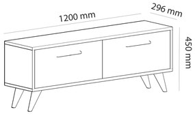 TV stolek/stojan Mesa (bílá + antracit). 1067167