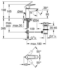 Grohe Start Umyvadlová baterie, černá mat 242092432