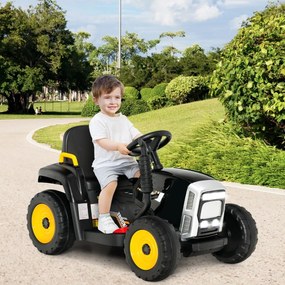 Costway 12 V dětský traktor s odnímatelným přívěsem a dálkovým ovládáním
