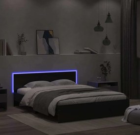 vidaXL Rám postele s čelem a LED osvětlením 160 x 200 cm [3207596] Barva: hnědý dub