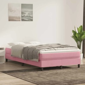 Box spring postel s matrací růžová 120x220 cm samet 3315968