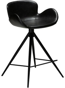 OnaDnes -20% ​​​​​Dan-Form Černá koženková barová židle DAN-FORM Gaia 65 cm