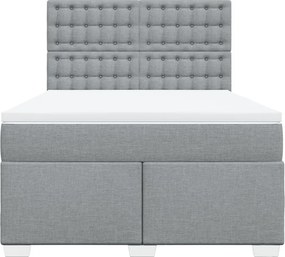 Box spring postel s matrací světle šedá 140 x 190 cm textil 3290497