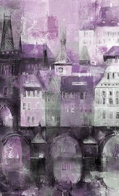 Obraz Staré Město pražské Purple Velikost (šířka x výška): 100x40 cm