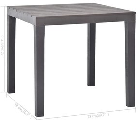vidaXL Marketos Zahradní stůl 78 x 78 x 72 cm kávový plast