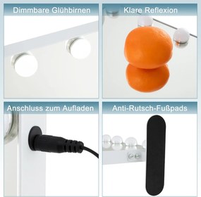 Costway Hollywood Makeup Mirror s osvětlením a Smart Touch Control Desk Mirror