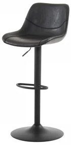 Barová židle černá ekokůže kov AUB-714 BK