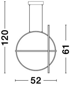 LED lustr Arte 52 zlaté