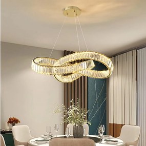 Toolight Toolight, LED závěsné svítidlo 58cm, 49W, APP1538-CP, zlatá lesklá, OSW-05474