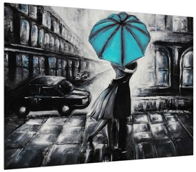 Obraz zamilovaného páru pod deštníkem (70x50 cm), 40 dalších rozměrů