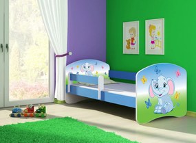 Dětská postel - Barevný sloník 2 180x80 cm modrá