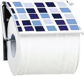 MSV Držák na toaletní papír MOSAIKO modrý / Ocel, polystyren / 12x13,5