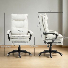 Kancelářská židle Vinsetto s 6bodovou masáží, ergonomická herní židle s funkcí polohování, výškově nastavitelná manažerská židle s podnožkou, nosnost…