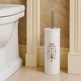 WC kartáč Art Deco, bílý/s chromovými prvky
