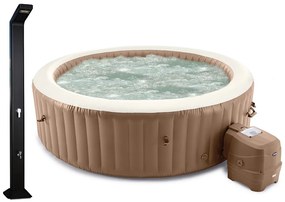 Intex | Vířivý bazén Pure Spa Bubble HWS 8 NP + Solární sprcha UNO 35 l hliníková s LED světlem | 19900165
