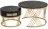 Aosom Kulatý konferenční stolek set, 70x70 cm & 50x50 cm, kulatý stolek se zásuvkami, bílá + hnědá