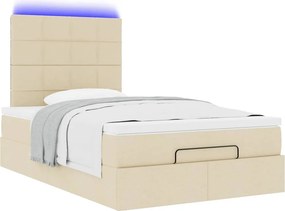 Osmanský rám postele s matrací krémová 120x190cm textil 3313994