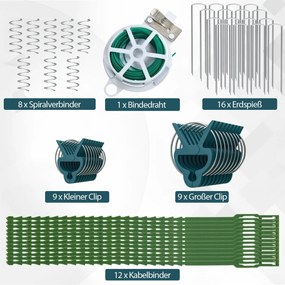 Costway 2dílná podpěra zelená Garden Trellis pro popínavé rostliny, zelený